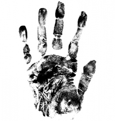 Hand print sign icon stop symbol Royalty Free Vector Image