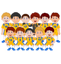 Football team cartoon Royalty Free Vector Image