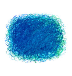Blue crayon scribble texture stain isolated on Vector Image