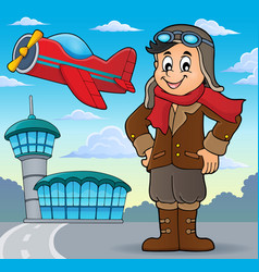 Image with airplane theme 3 Royalty Free Vector Image