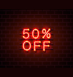 Neon 50 sale Royalty Free Vector Image - VectorStock