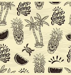 Black and white seamless pattern with dark ocean Vector Image