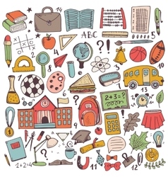 Education hand drawn sketch set Royalty Free Vector Image