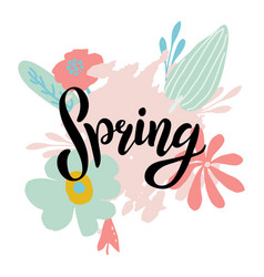 Spring lettering design logo Royalty Free Vector Image