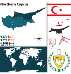 Northern cyprus map Royalty Free Vector Image - VectorStock