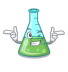 Student science beaker character cartoon Vector Image