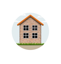 Brick house in poor condition Royalty Free Vector Image