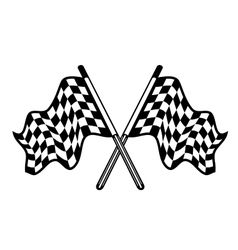 Crossed pair waving checkered flags Royalty Free Vector