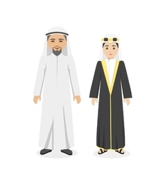Saudi arabia traditional clothes people Royalty Free Vector