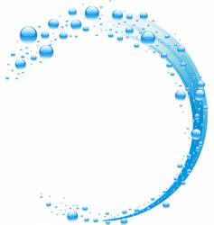 Water bubbles border over blue Royalty Free Vector Image
