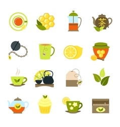 Highly detailed tea icons set Royalty Free Vector Image