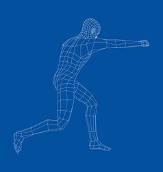 Wire frame athlete body on white background Vector Image