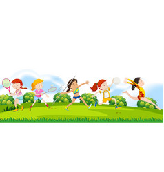 Set of sport athletes character Royalty Free Vector Image