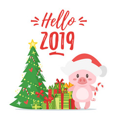 2019 new yea christmas greeting card Royalty Free Vector