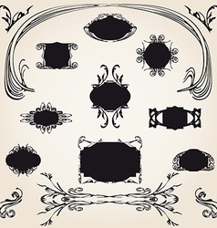Collection of historical calligraphic labels Vector Image