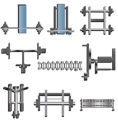 Fitness equipment top view set 1 for interior Vector Image