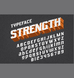 Strength typeface font Royalty Free Vector Image