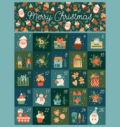Advent calendar with forest animals Royalty Free Vector