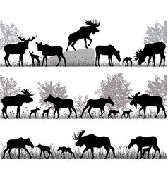 Herd moose Royalty Free Vector Image - VectorStock