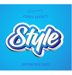 3d blue neon text style effect Royalty Free Vector Image