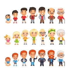 Man human aging growing process pictograms a set Vector Image