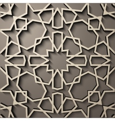 Background with 3d seamless pattern in islamic Vector Image