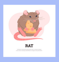 Letter r lowercase tracing rat holding cheese Vector Image