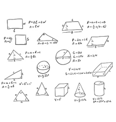 Mathematical algebra formulas doodle equation Vector Image