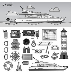 Marine icons Royalty Free Vector Image - VectorStock