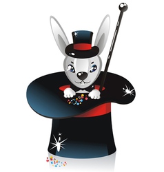 Magic top hat with rabbit Royalty Free Vector Image