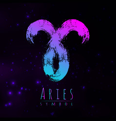 Abstract zodiac sign aries on a dark cosmic Vector Image