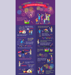 Fireworks safety infographic teaching children Vector Image