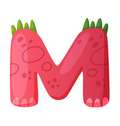R consonant letter dino font dinosaur alphabet Vector Image