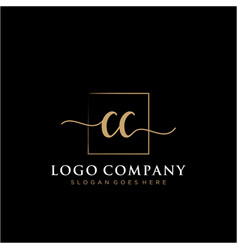 Initial cc handwriting logo with circle template Vector Image