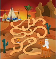 Cartoon camel jigsaw puzzle game Royalty Free Vector Image
