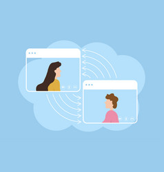 Video call concept banner design in flat style Vector Image