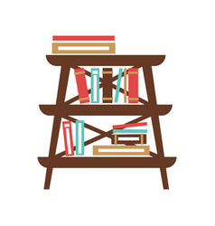 Home library bookshelves isolated icons study Vector Image