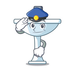 Police cartoon sink in kitchen room Royalty Free Vector
