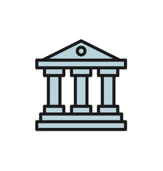 Court courthouse flat color icon isolated on Vector Image