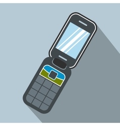 Clamshell handphone flat icon Royalty Free Vector Image