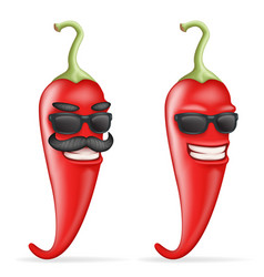 Red hot chili pepper realistic 3d Royalty Free Vector Image