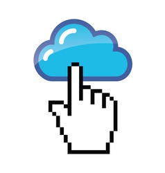 Blue button mouse click Royalty Free Vector Image