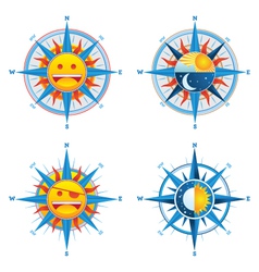 Vintage sun compass rose Royalty Free Vector Image