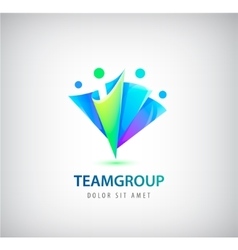 2 men logo team icon cooperation sign Royalty Free Vector