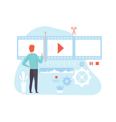 People creating digital content set technology Vector Image