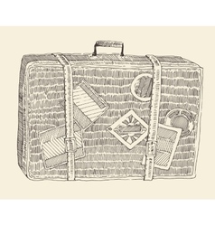 Sketch drawing of luggage bags Royalty Free Vector Image
