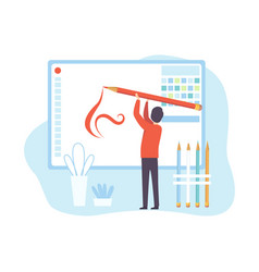 People creating digital content set technology Vector Image