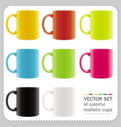 Colorful mugs Royalty Free Vector Image - VectorStock