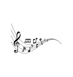 Music notes staff treble clef musical Royalty Free Vector