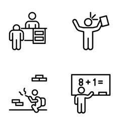 School principal flat cartoon character Royalty Free Vector